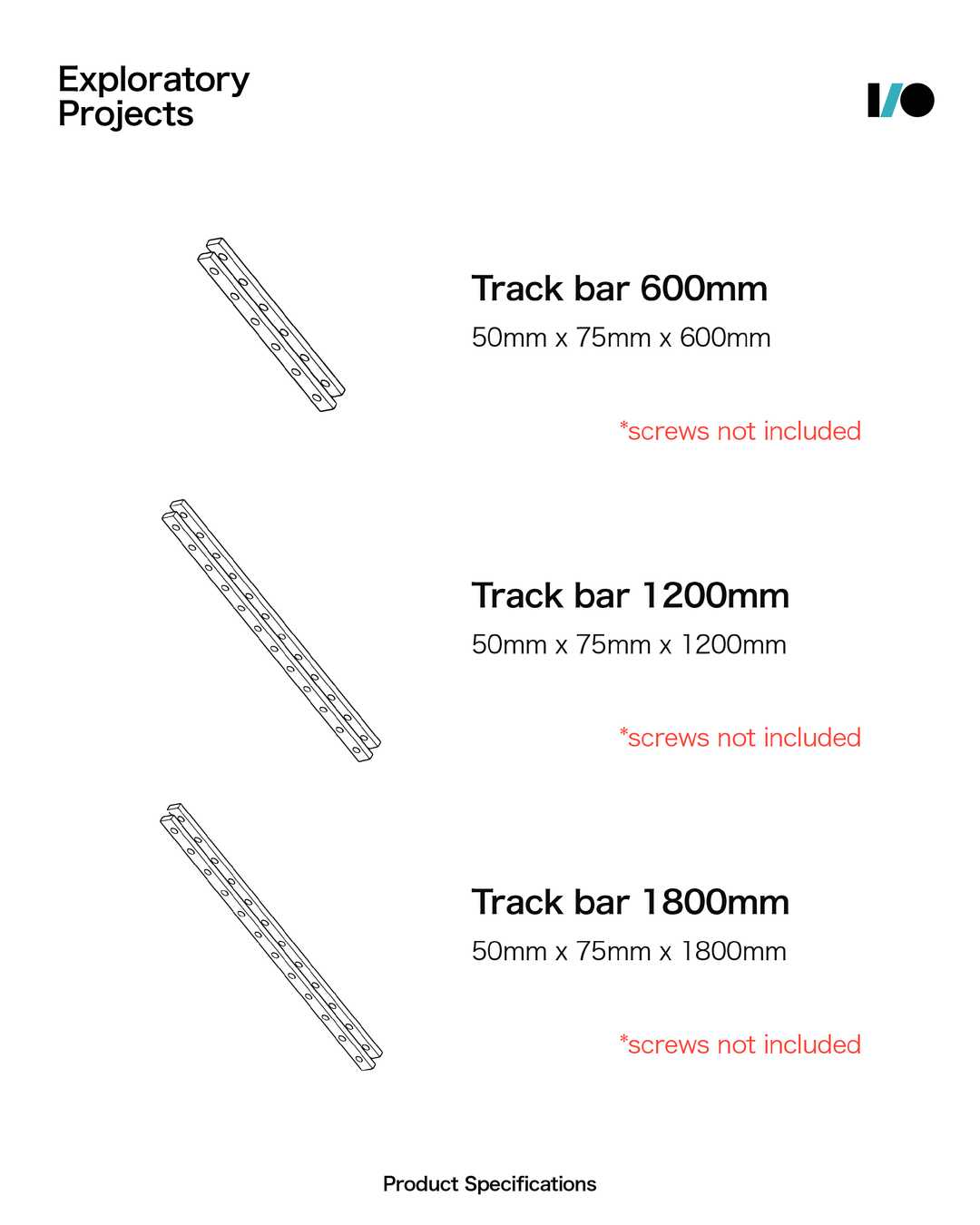 Modular Shelving System - Track Bar – Exploratory Projects